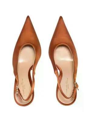 GIANVITO ROSSI Sofia Sling Crepe Satin-stretch Pumps
