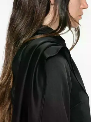 RÓHE Satin Draped-cape Blouse - Black