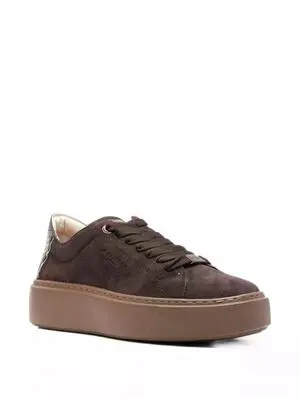 ALEXANDER SMITH Croc-effect Platform Sneakers - Brown