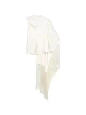 SELF-PORTRAIT Fringe-trim Asymmetric-panel Top