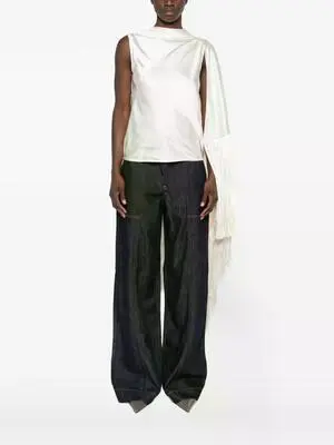 SELF-PORTRAIT Fringe-trim Asymmetric-panel Top