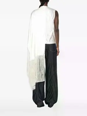 SELF-PORTRAIT Fringe-trim Asymmetric-panel Top
