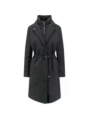 MOORER Belted Layered-design Coat