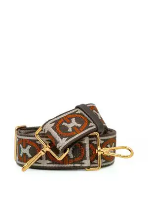 COCCINELLE Logo-monogram Jacquard Shoulder Strap - Grey