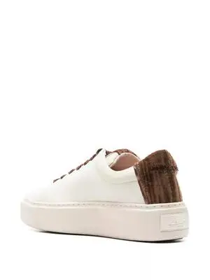 ALEXANDER SMITH Velvet-trimmed Leather Sneakers