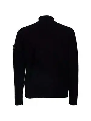 Stone Island Zip-up Cardigan - Black