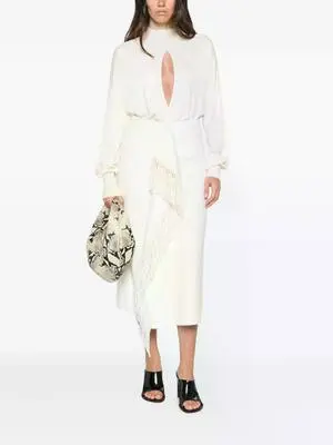 RÓHE Double-faced Fringe Midi Skirt