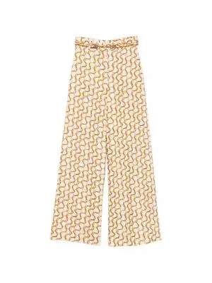 Zimmermann Belted Chain-print Trousers