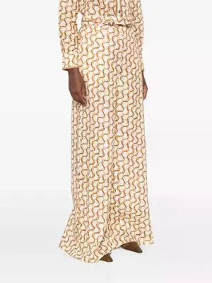 Zimmermann Belted Chain-print Trousers