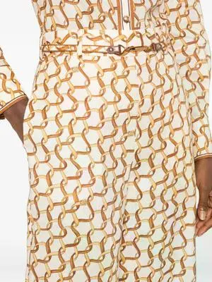 Zimmermann Belted Chain-print Trousers