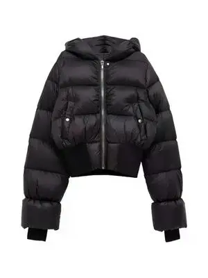 Rick Owens Cinched Hooded Jkt - Black