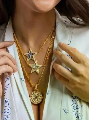 BUDDHA MAMA Kite Star Tanzanite And Diamond Necklace