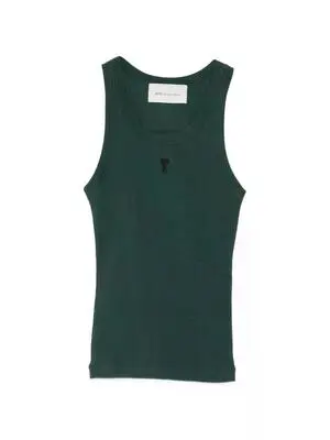 AMI Paris Ribbed Tank Top - Green