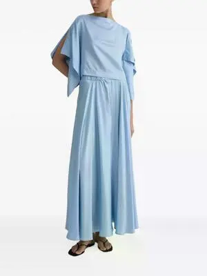 Bondi Born Como Satin-finish Maxi Skirt - Blue