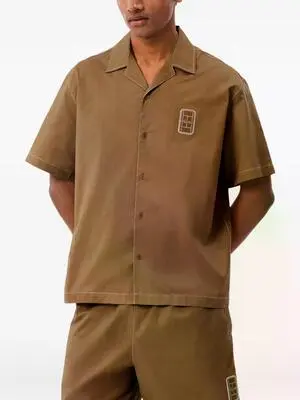 Lacoste Relaxed-fit Short-sleeved Cotton Shirt - Brown