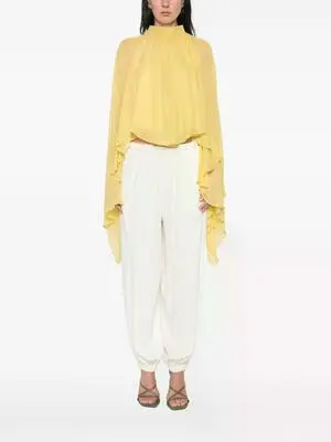 DE LA VALI Mia Draped High-neck Top