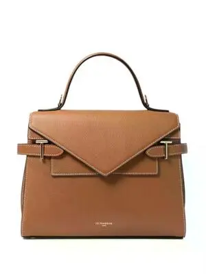 LE TANNEUR Emilie Leather Envelope-flap Tote Bag - Brown