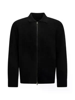 Tagliatore Zip-up Collared Cardigan - Black
