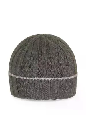 Brunello Cucinelli Ribbed-knit Cashmere Beanie Hat - Green