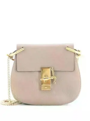 Chloé Drew Leather Mini Crossbody Bag - Grey