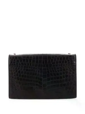 Saint Laurent Classic Monogram Tassel Crocodile Embossed Leather Medium Crossbody Bag
