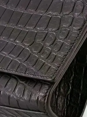 Saint Laurent Classic Monogram Tassel Crocodile Embossed Leather Medium Crossbody Bag