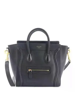 Celine Luggage Bag Smooth Leather Nano Crossbody Bag - Black
