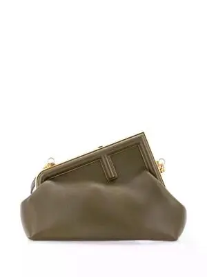 Fendi First Bag Leather Small Clutch Bag - Green