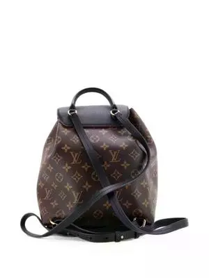 LOUIS VUITTON Montsouris Nm Monogram Canvas With Leather Pm Backpack - Black