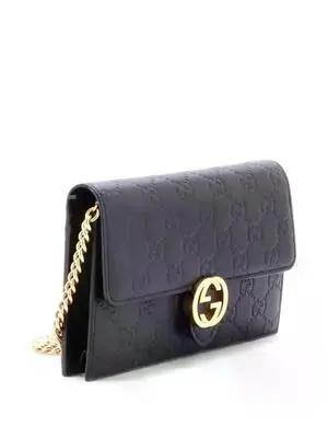 Gucci Icon Wallet On Chain Guccissima Leather Crossbody Bag