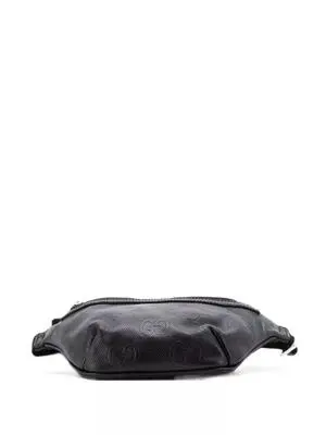 Gucci Gg Embossed Perforated Leather Small Belt Bag - Black