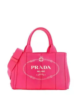 Prada Canapa Convertible Canvas Mini Tote Bag - Pink