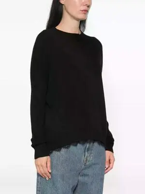 ERMANNO FIRENZE Lace-trimmed Ribbed-sleeve Sweater