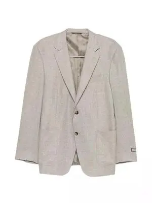 Canali Single-breasted Wool-blend Blazer - Grey