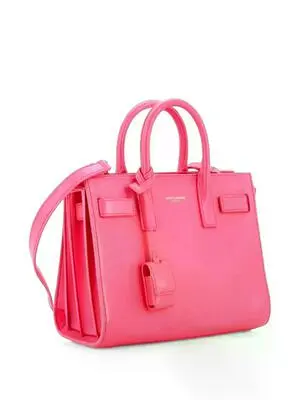 Saint Laurent Sac De Jour Leather Nano Tote Bag - Pink