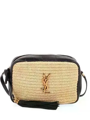 Saint Laurent Lou Camera Bag Woven Raffia Small Crossbody Bag