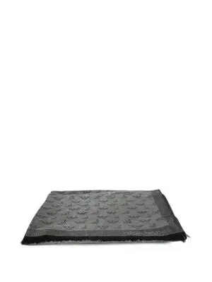 Emporio Armani Jacquard Frayed Scarf - Grey