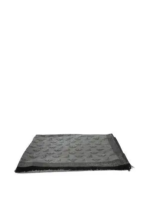 Emporio Armani Jacquard Frayed Scarf - Grey