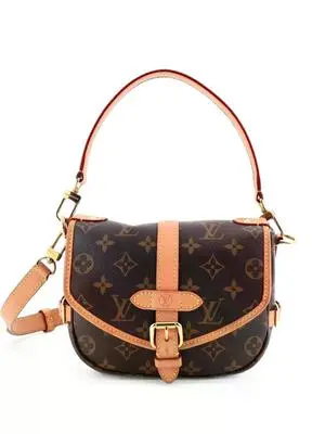 LOUIS VUITTON Saumur Handbag Monogram Canvas Bb Crossbody Bag - Brown