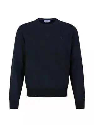 Alexander McQueen Embroidered-logo Crew-neck Sweater - Blue