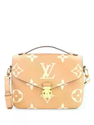 LOUIS VUITTON Pochette Metis Bicolor Monogram Empreinte Giant Crossbody Bag - Neutrals