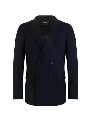 BOSS Double-breasted Peak-lapel Blazer - Blue
