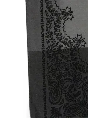 Destin Paisley-print Wool Scarf - Grey