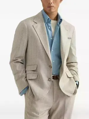 Brunello Cucinelli Cavallo Striped Blazer - Neutrals