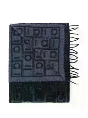 FERRAGAMO Monogram Scarf - Blue