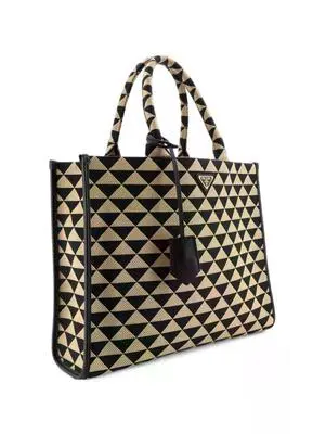 Prada Symbole Shopper Jacquard Large Tote Bag