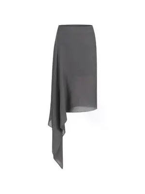OUDE WAAG Asymmetric Draped Midi Skirt