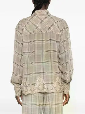 ERMANNO FIRENZE Check Lace-trim Shirt