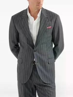 Brunello Cucinelli Chalk-stripe Tailor Blazer - Grey