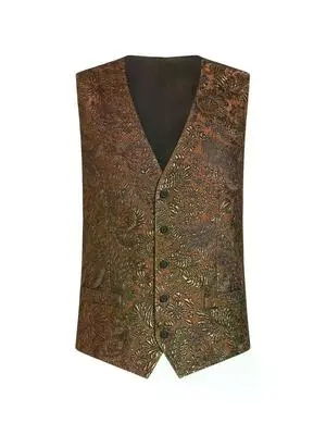 Dolce & Gabbana Single-breasted Brocade Vest - Brown